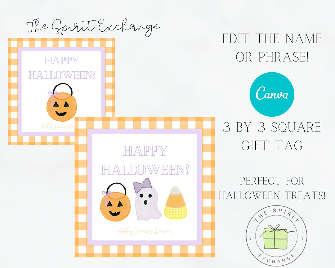 Editable Halloween Favor Tags Boo Gift Tags Costume Party Trick or ...