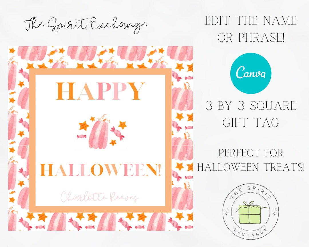 Editable Halloween Favor Tags Boo Gift Tags Costume Party Trick or ...