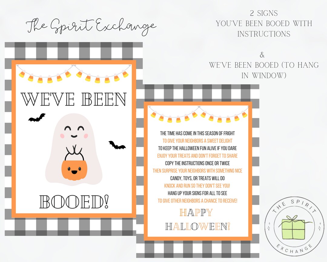 Halloween | BOO Sign | We've Been Booed Sign | Booed Instructions ...