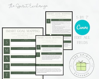 Smart Goal Template, Digital Smart Goal Planner, Printable Goal Planner ...