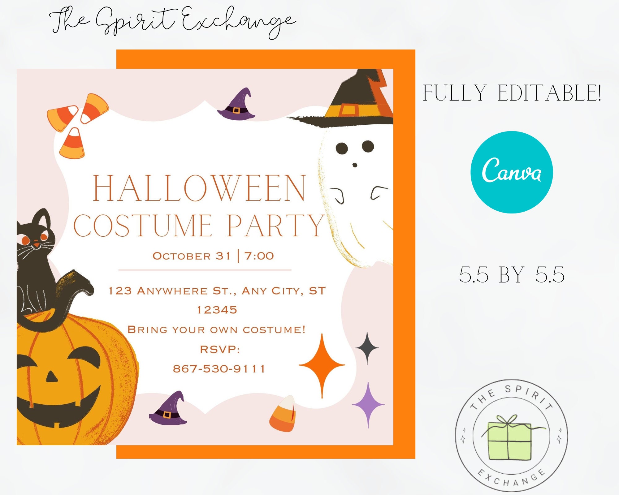 Pumpkin Halloween Costume Contest Invitation