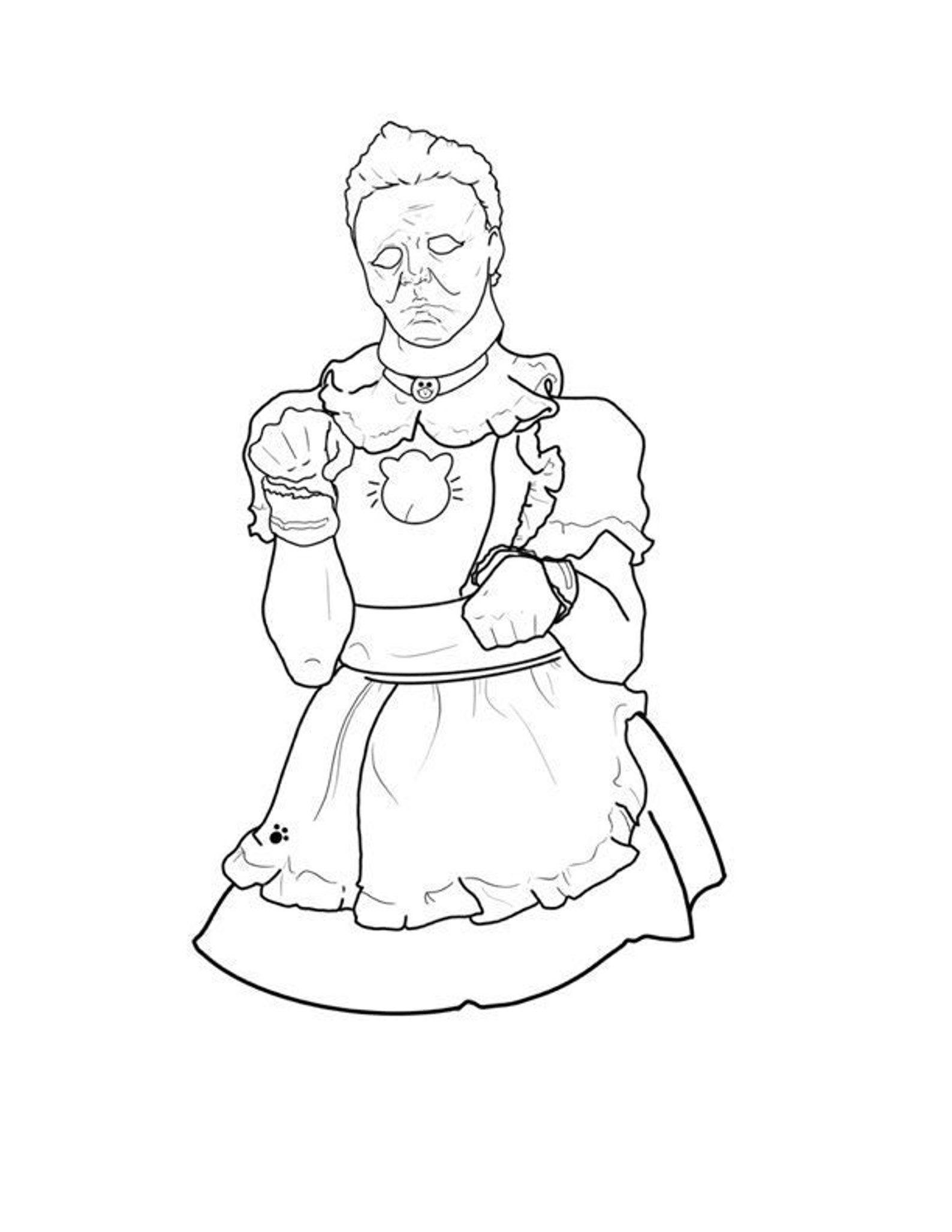 Michael Myers Maid Coloring Page Digital Printable - Etsy