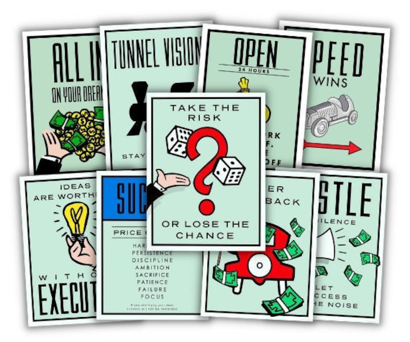 Monopoly Motivation Posters 9 Posters PNG/ JPG/ PDF - Etsy
