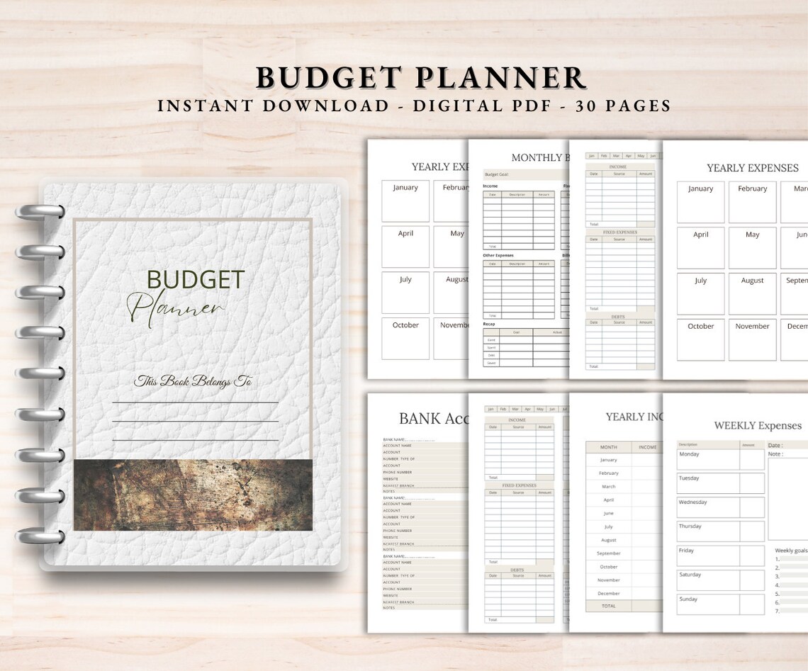 Budget Planner Notebook, Finance Tracker, Spending Log Book, Money ...