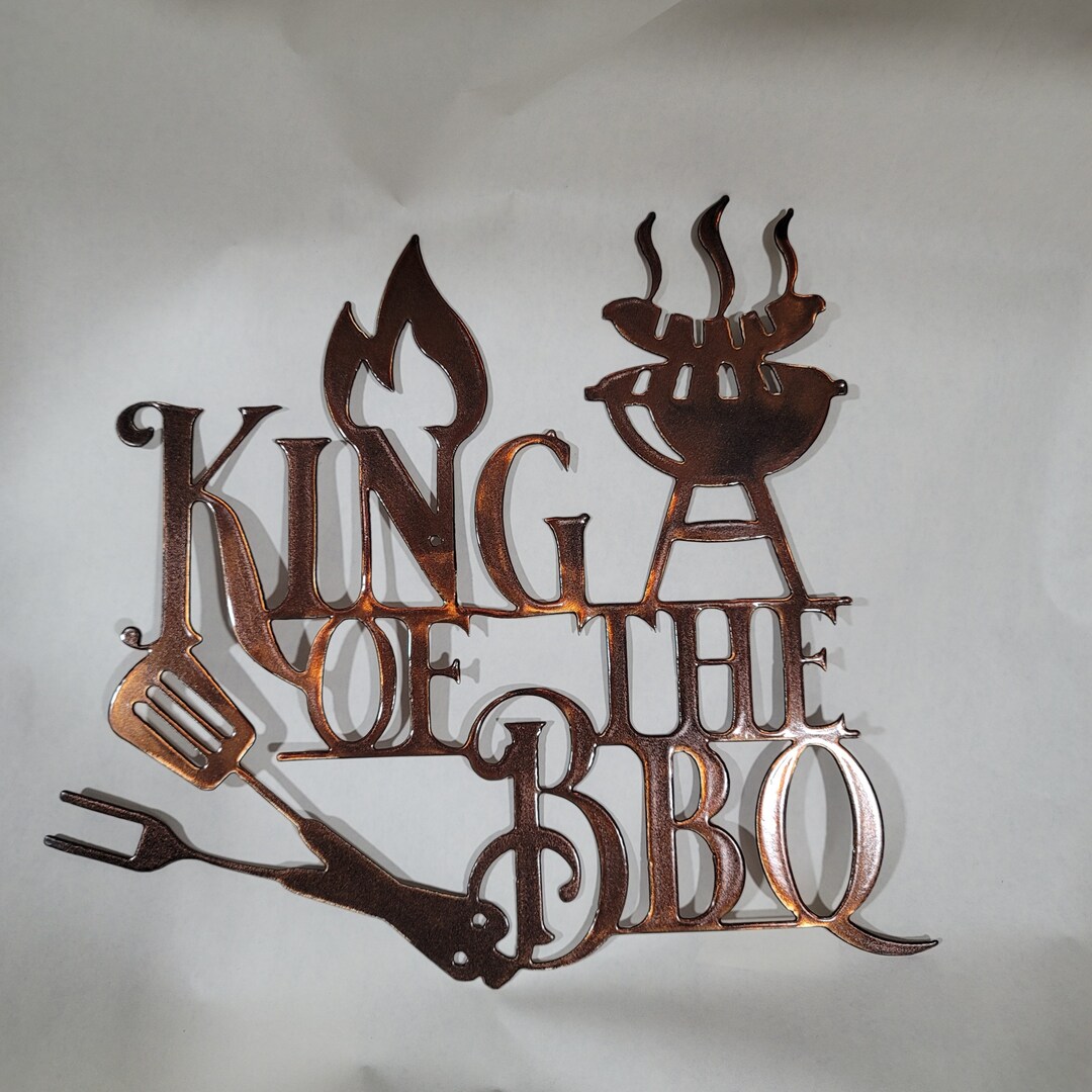 King of the BBQ Sign Metal Grilling Decor - Etsy