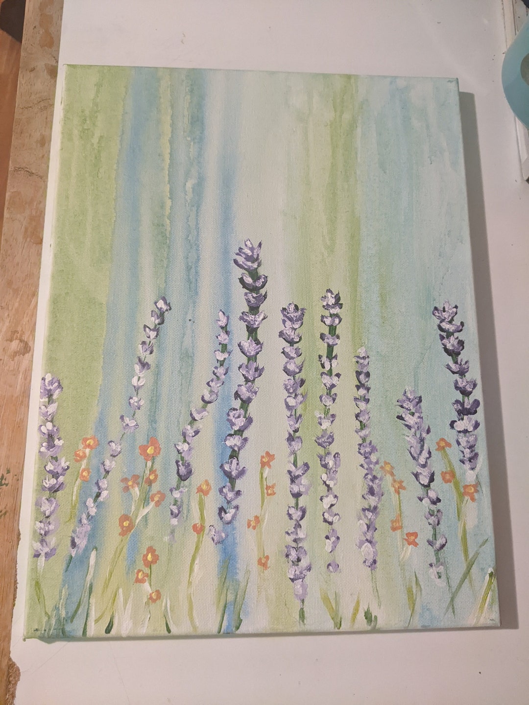 Hand-painted Original Lavender Acrylic Painting on Canvas 12 X 16 - Etsy