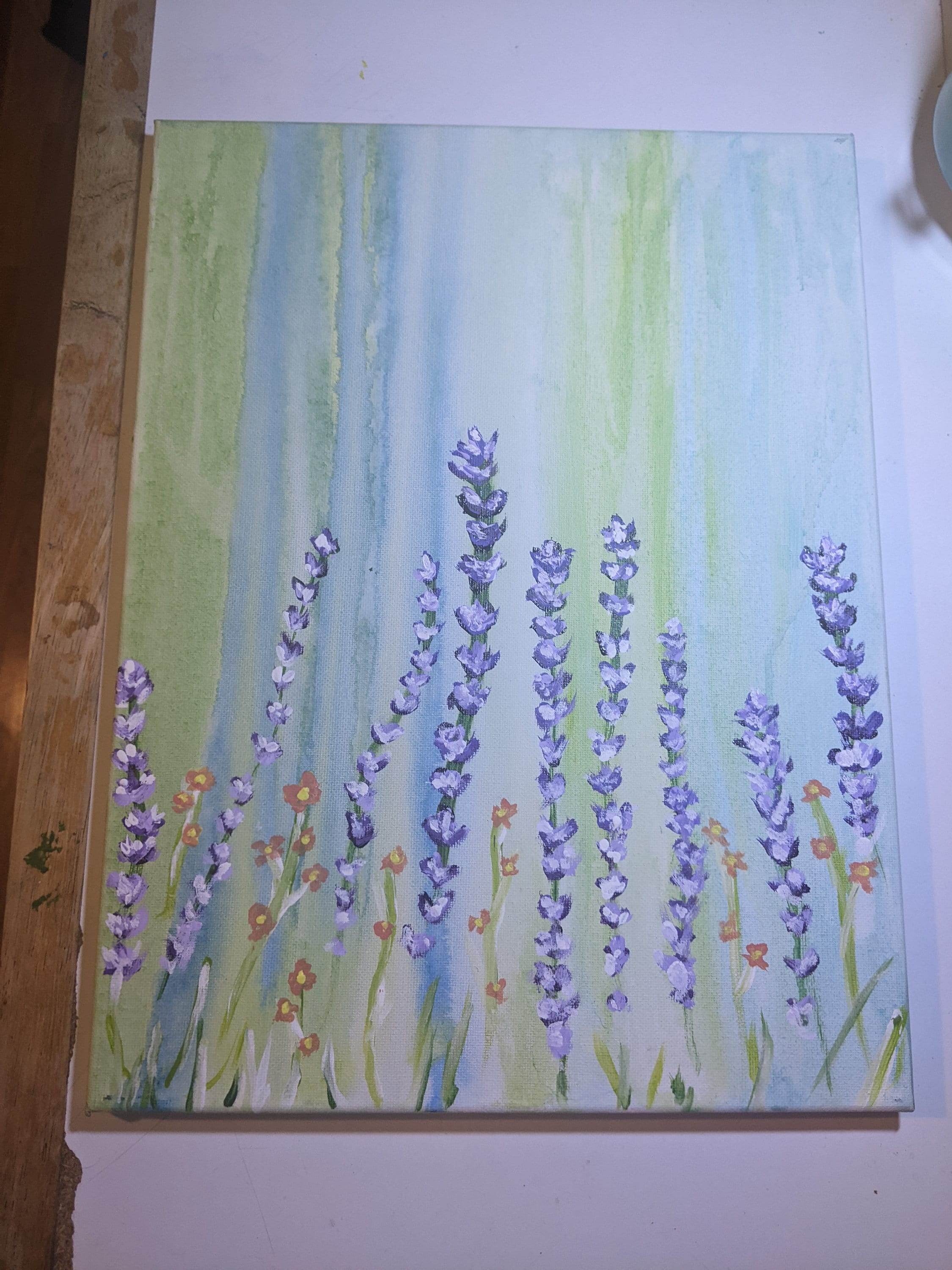 Hand-painted Original Lavender Acrylic Painting on Canvas 12 X 16 - Etsy
