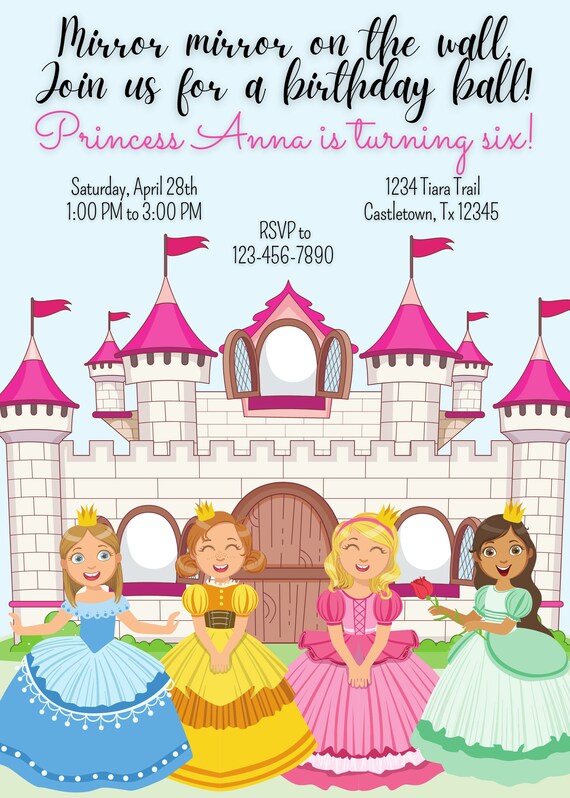 Disney Princess Blank Background For Invitation