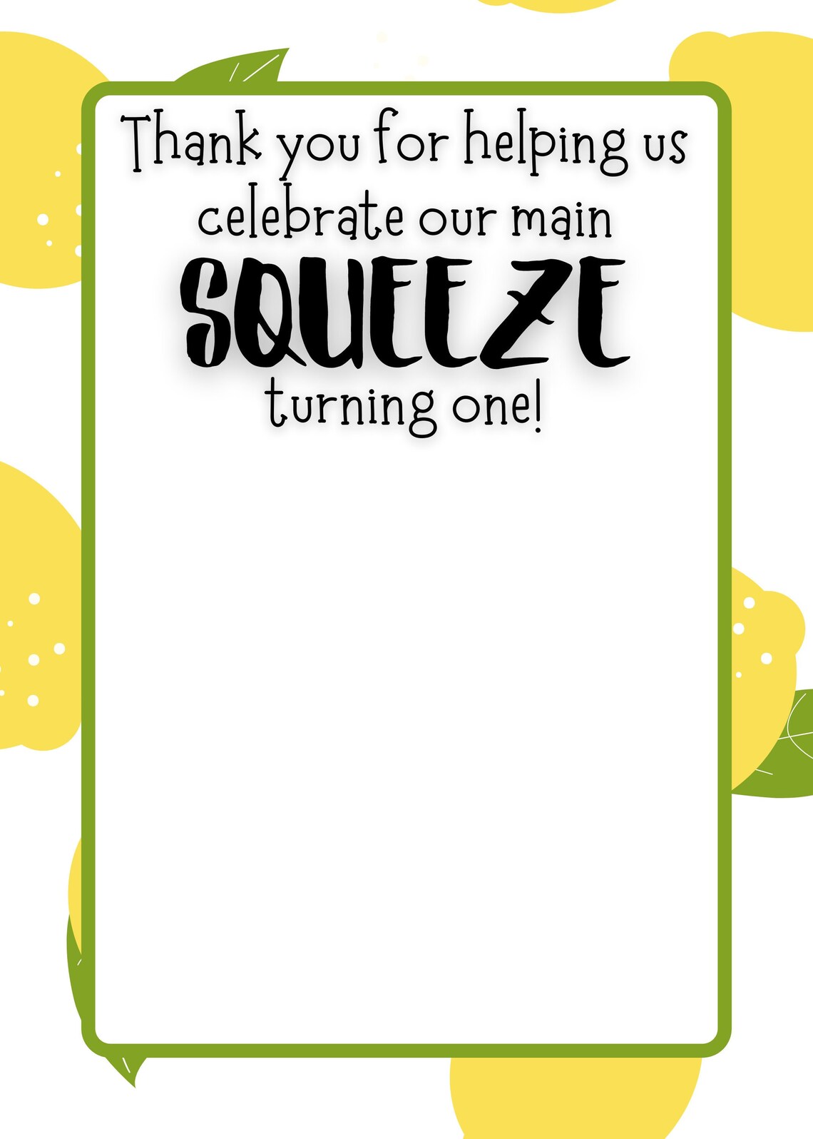 Lemon Thank You Note Digital Download - Etsy