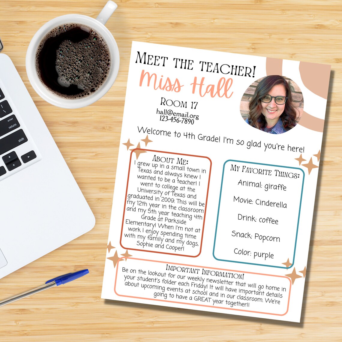 Editable Meet the Teacher Template Canva Instant Download - Etsy