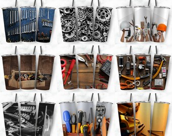 20 Oz Skinny Tumbler Sublimation Design, Mechanic Tumbler, Tool Box ...