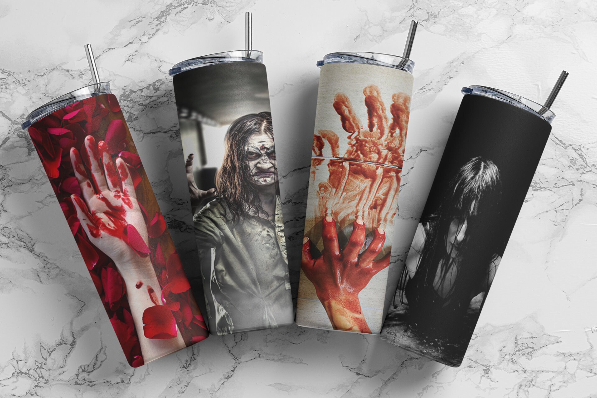50 Horror Tumbler Wraps , 20 Oz Sublimation Tumbler Bundle , Horror ...