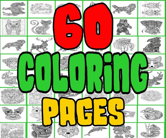 Animal Coloring Page Coloring Pages Printable Coloring - Etsy