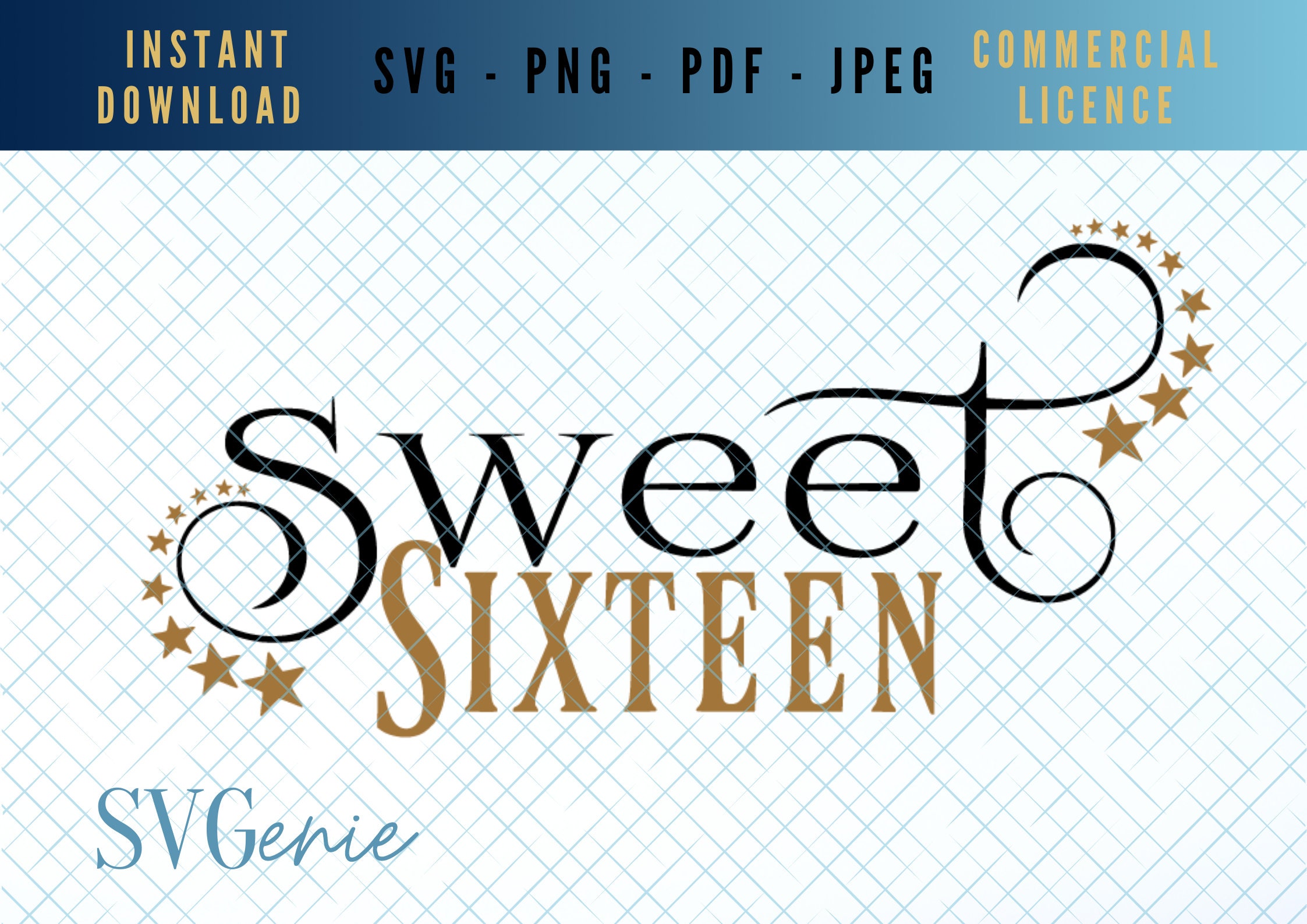 Sweet Sixteen Svg Sweet 16 Svg Happy 16th Birthday Svg - Etsy Ireland