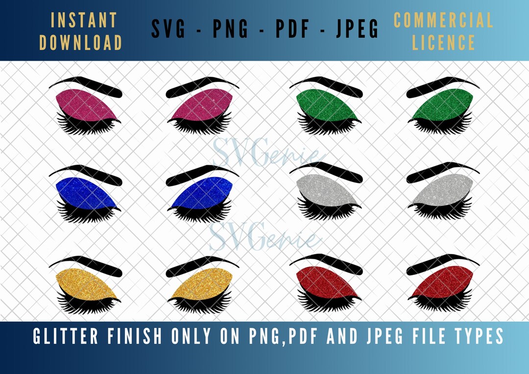 Eye SVG, Eye Makeup PNG, Eyeshadow Cut File, Glitter Cosmetic PNG ...