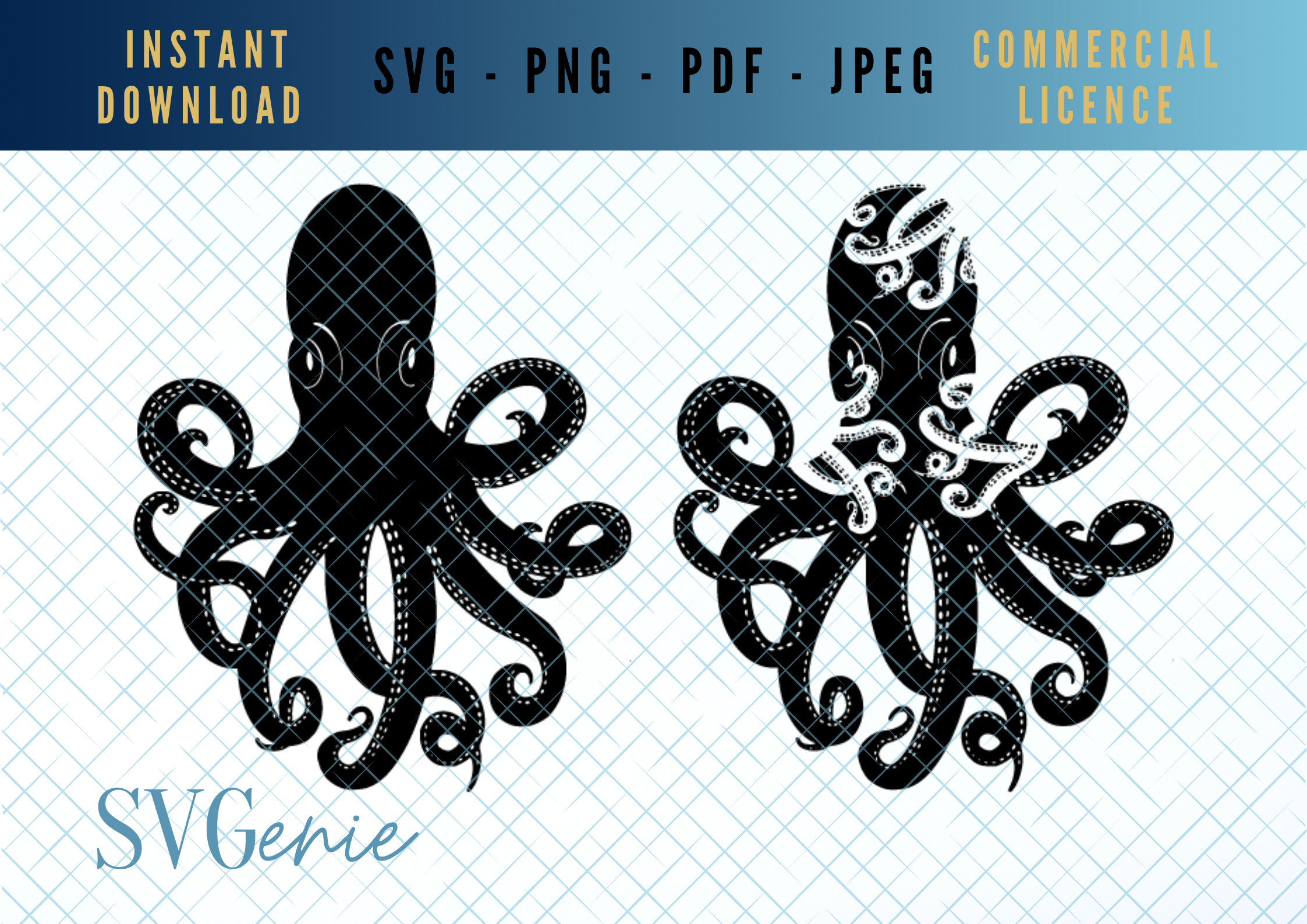 Octopus SVG Kraken SVG Octopus Silhouette Octopus Template - Etsy