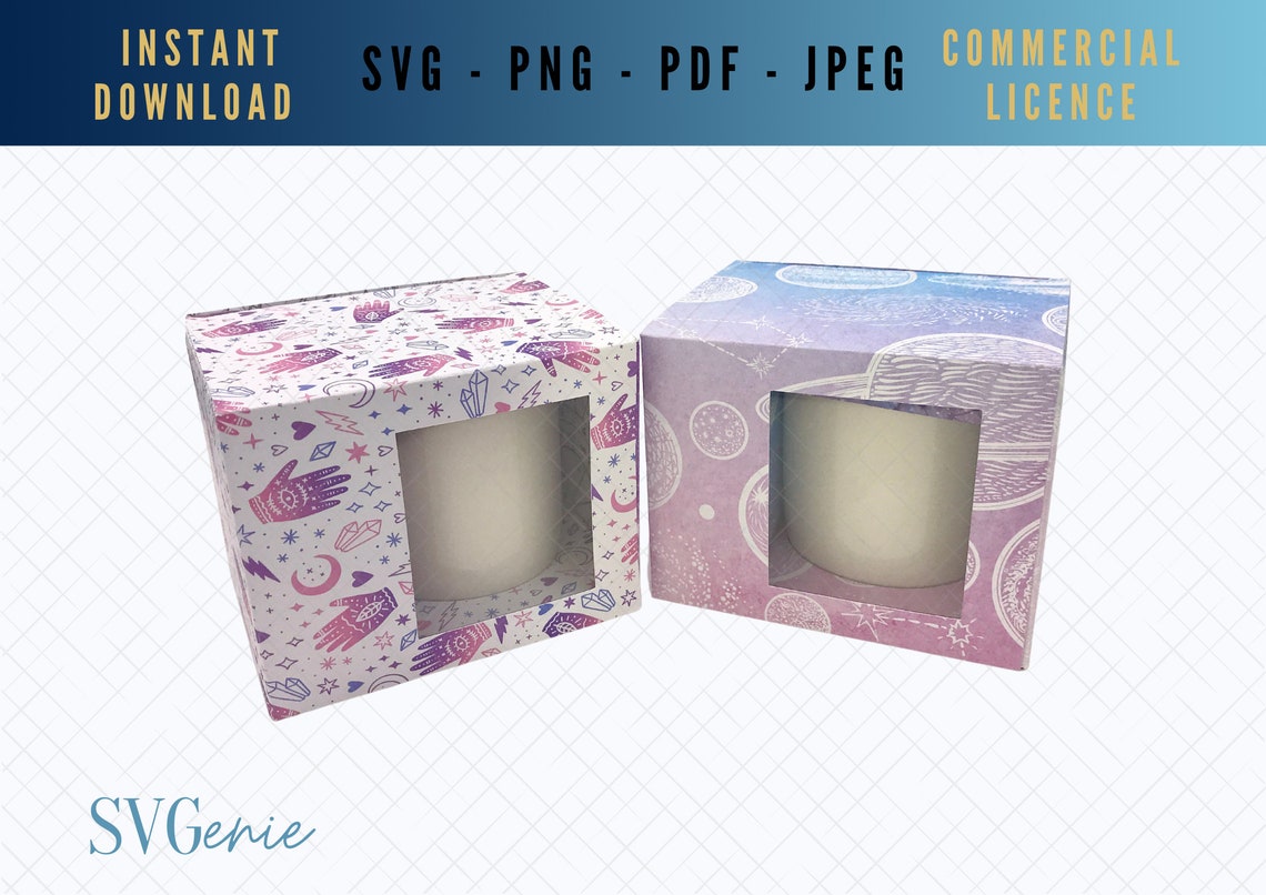 Mug Box SVG Template With Window Mug Presentation Box With | Etsy UK