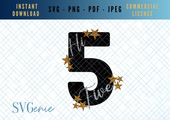 Hi Five SVG Fifth Birthday Svg 5 Svg Five Today Svg I Am 5 | Etsy