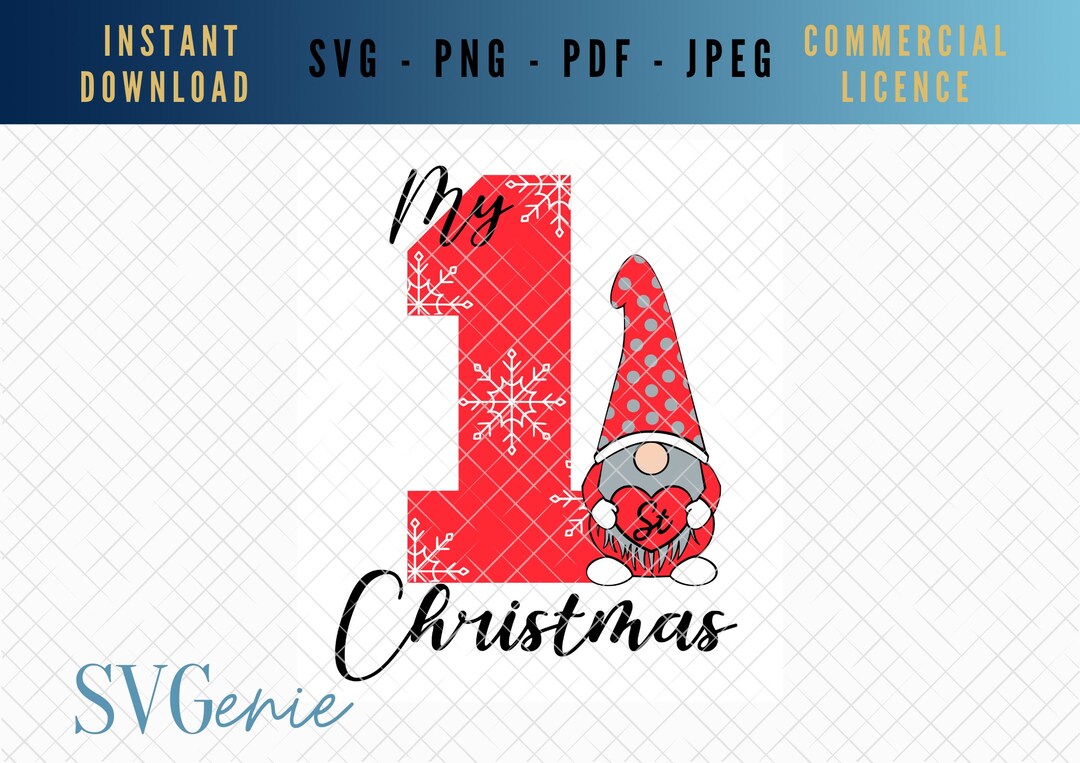 My 1st Christmas SVG, First Christmas Cut File, Baby Christmas Gnome ...