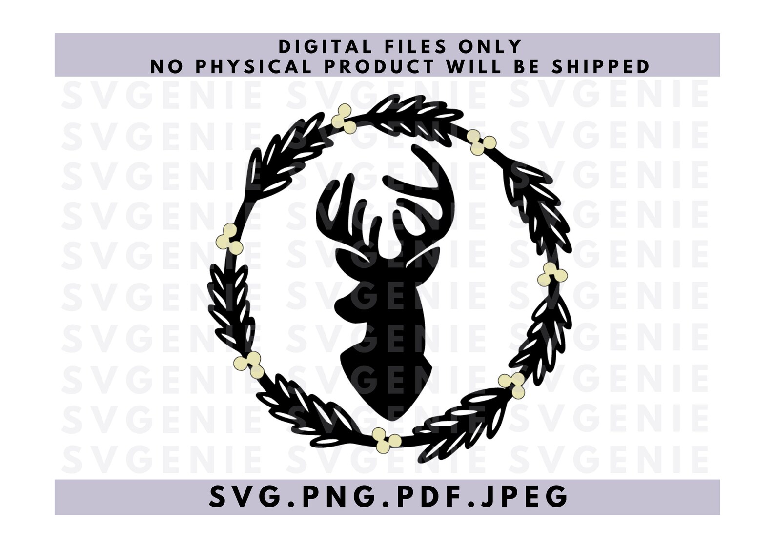 Stag Wreath SVG Stag Svg Winter Wreath Svg Woodland Wreath | Etsy UK