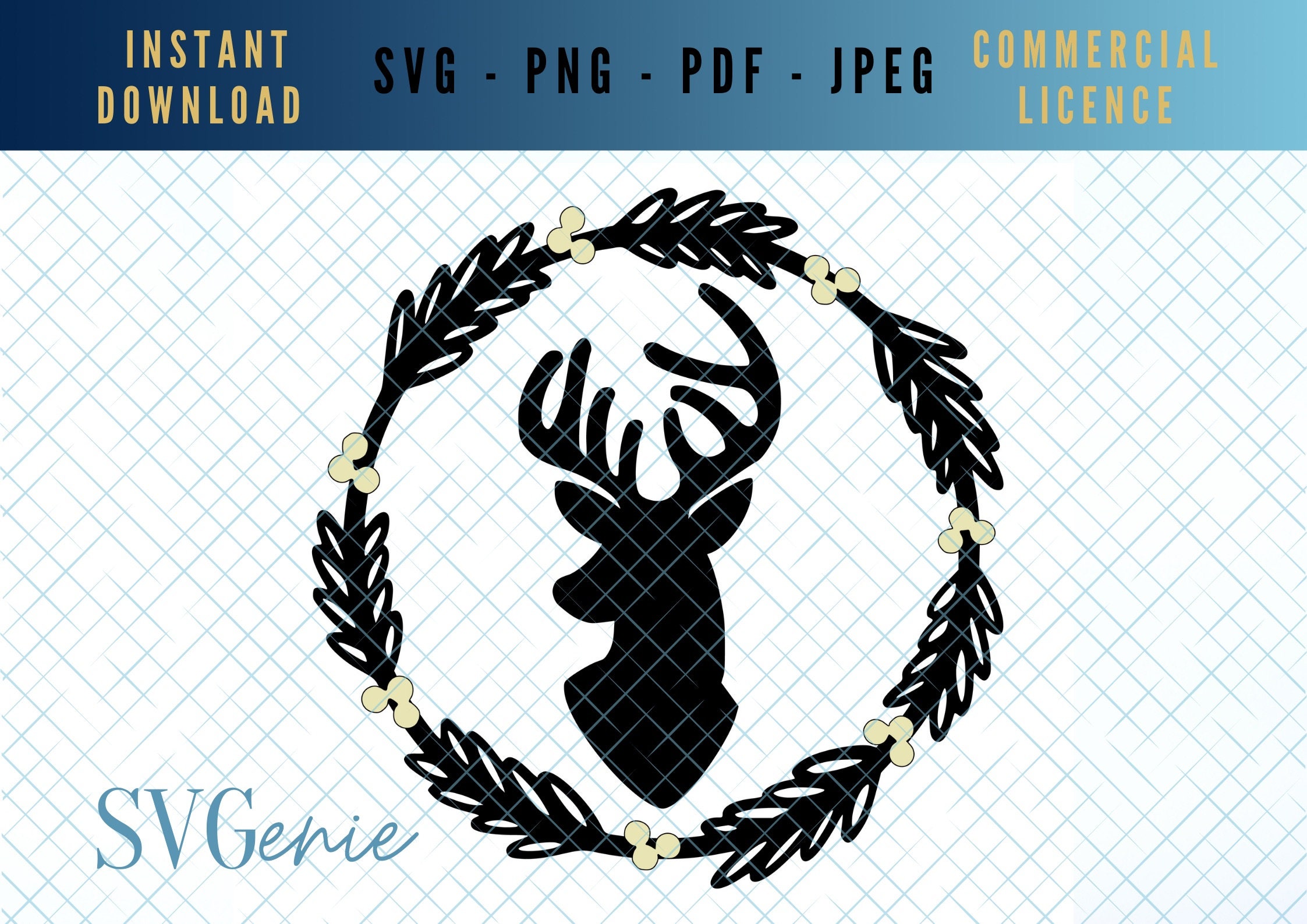 Stag Wreath SVG Stag Svg Winter Wreath Svg Woodland Wreath - Etsy