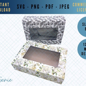 Slider Box SVG With Window, Sliding Gift Box SVG, Drawer Box Cut File ...