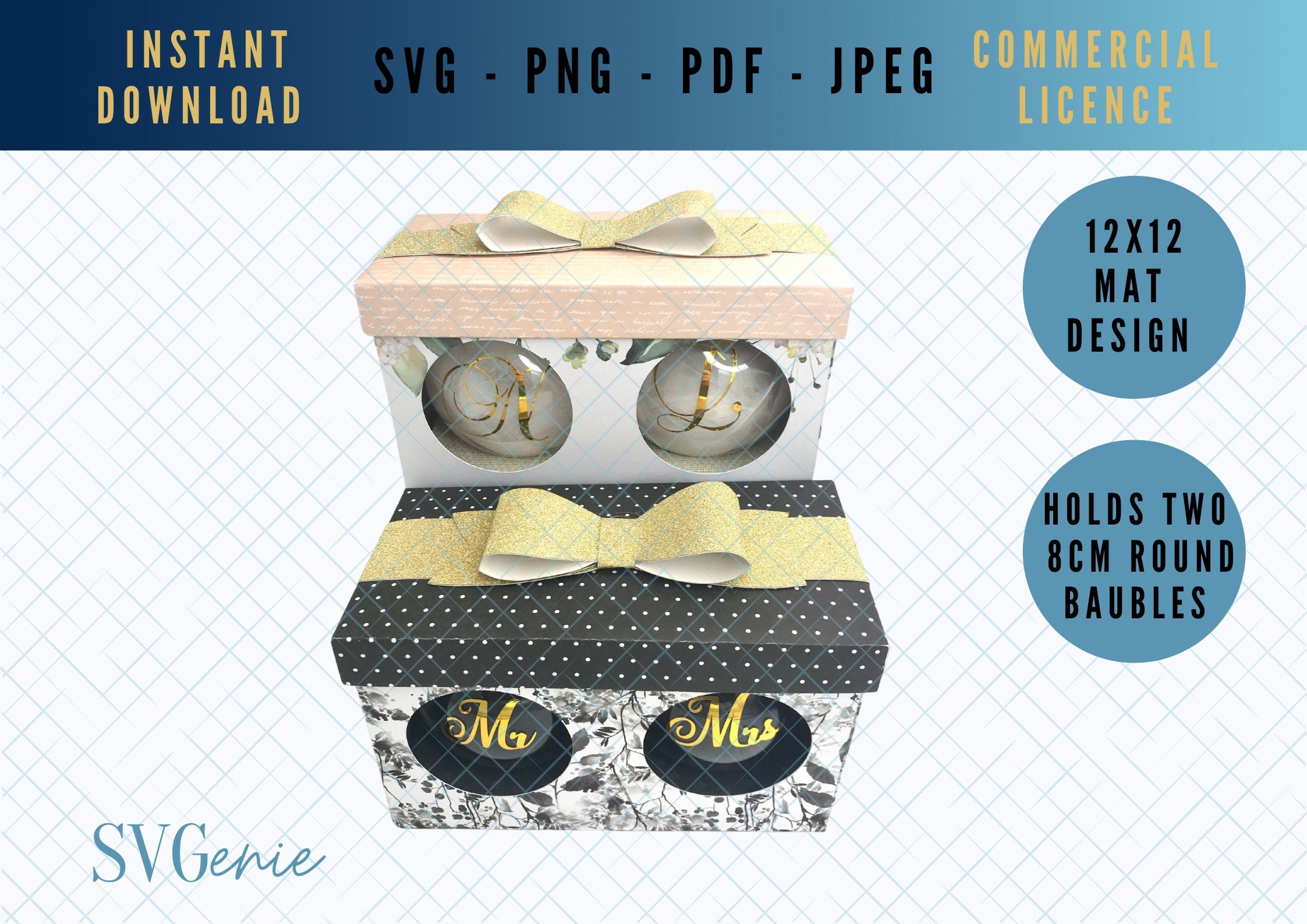 Double Bauble Box SVG Box Template for Two Baubles Double - Etsy Australia