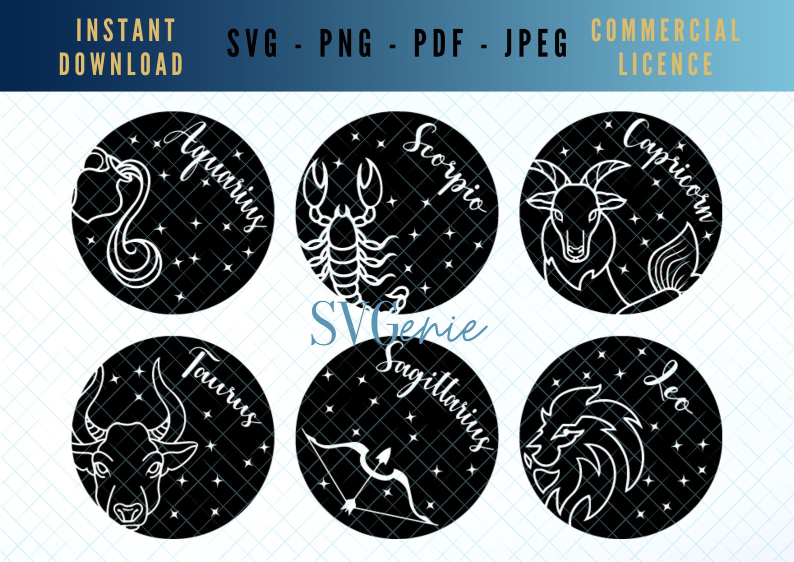 Zodiac SVG Bundle Horoscope SVG Astrology Signs SVG Zodiac - Etsy