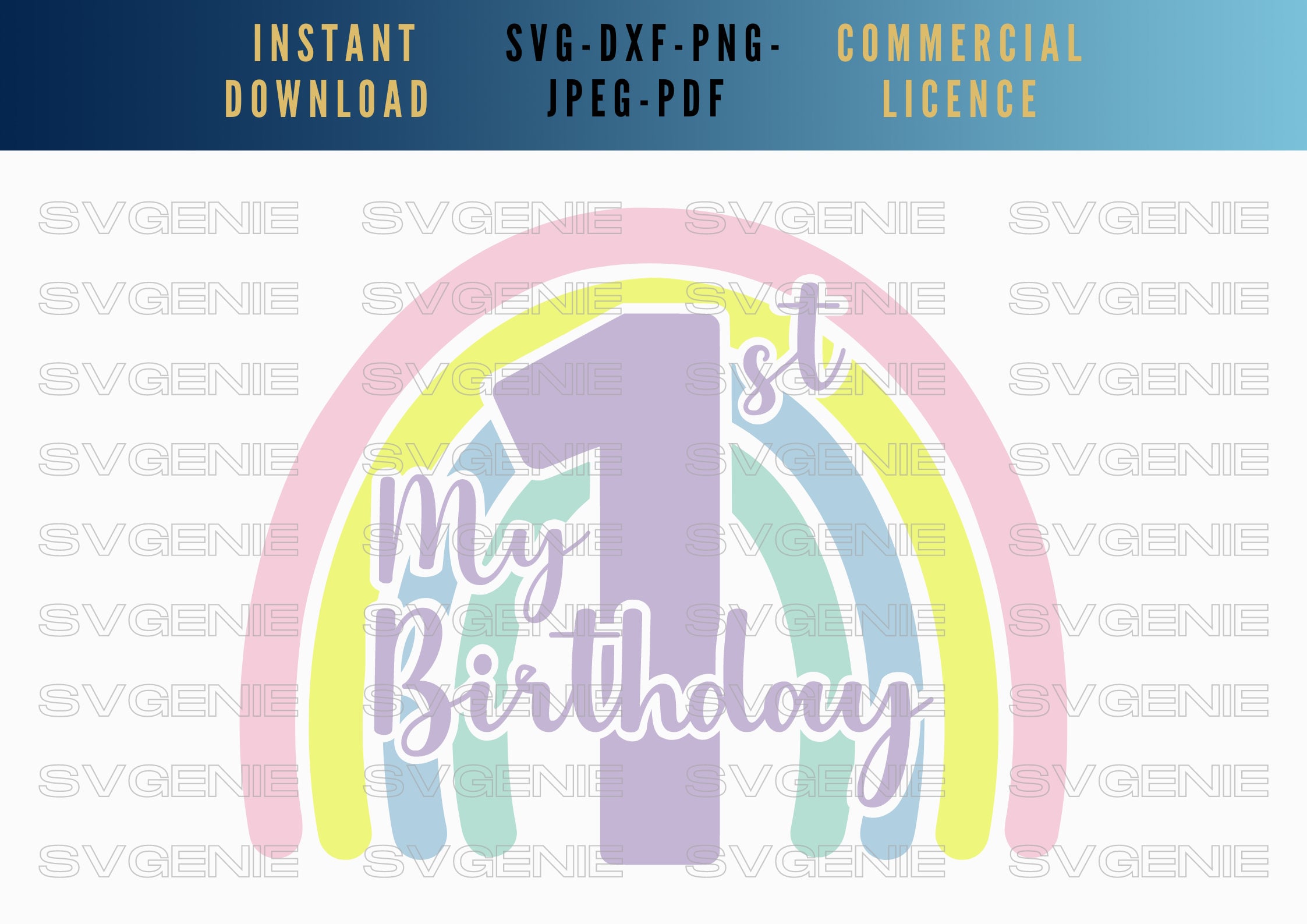 My First Birthday Svg Birthday Rainbow Svg 1st Birthday - Etsy