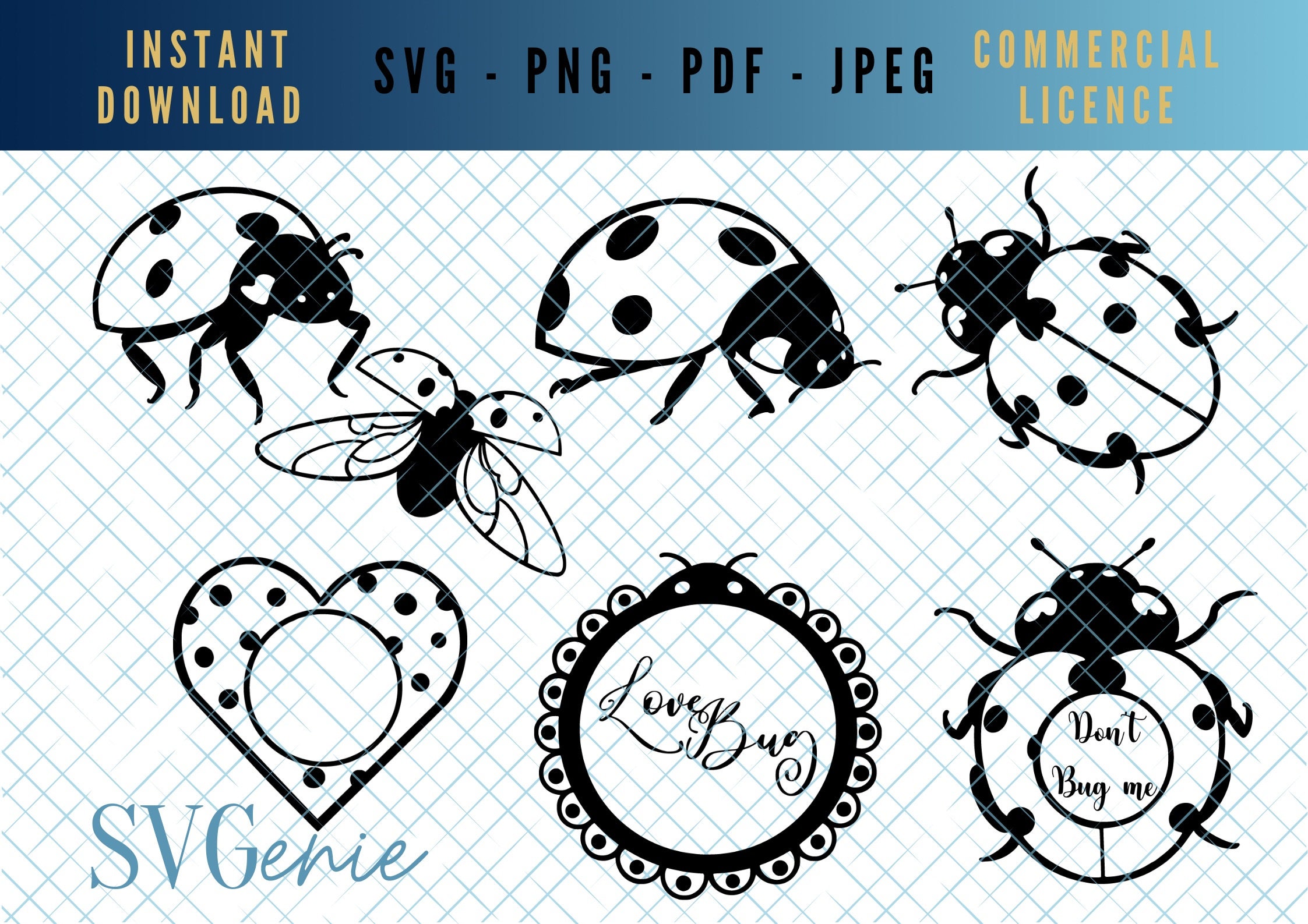 Ladybug SVG Bundle, Garden Insect Vector (digital Download) - Etsy Canada