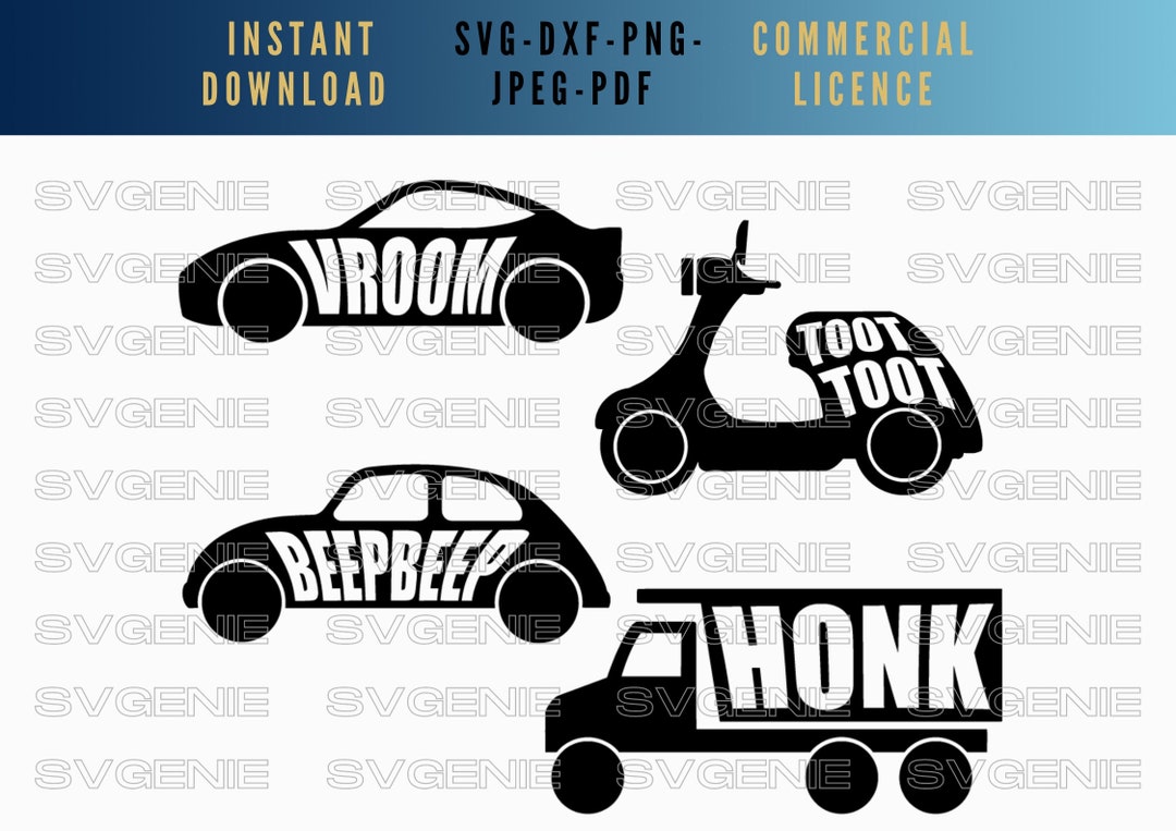 Toy Car SVG, Car Silhouette, Truck Lorry Dxf, Moped Clipart, Scooter ...