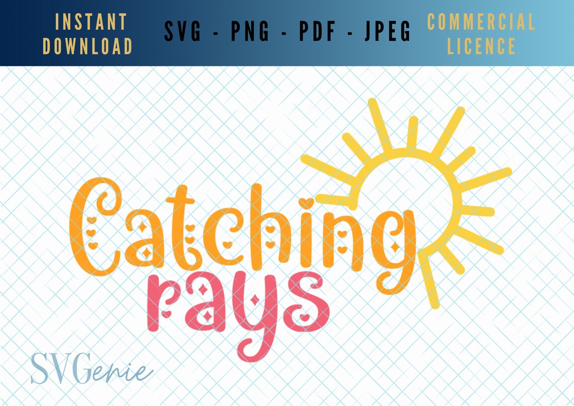 Catching Rays SVG Summer Sun SVG Sunbathing Vector Sunny - Etsy