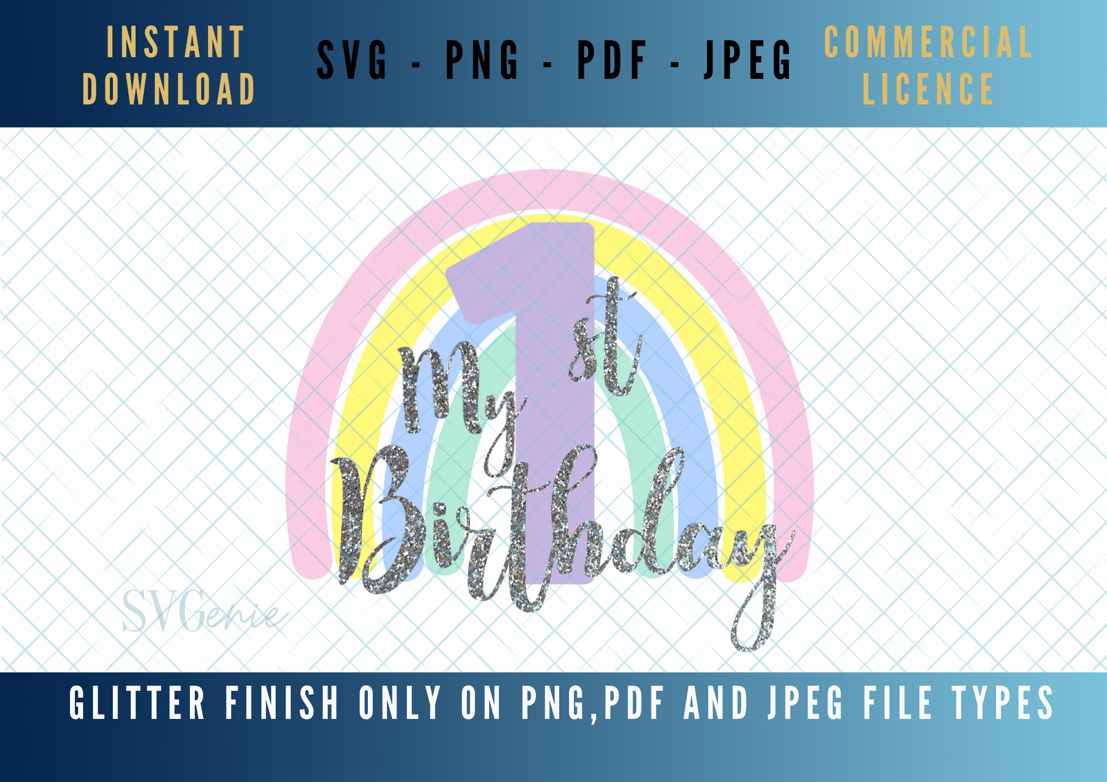 My First Birthday Svg Birthday Rainbow Svg 1st Birthday - Etsy