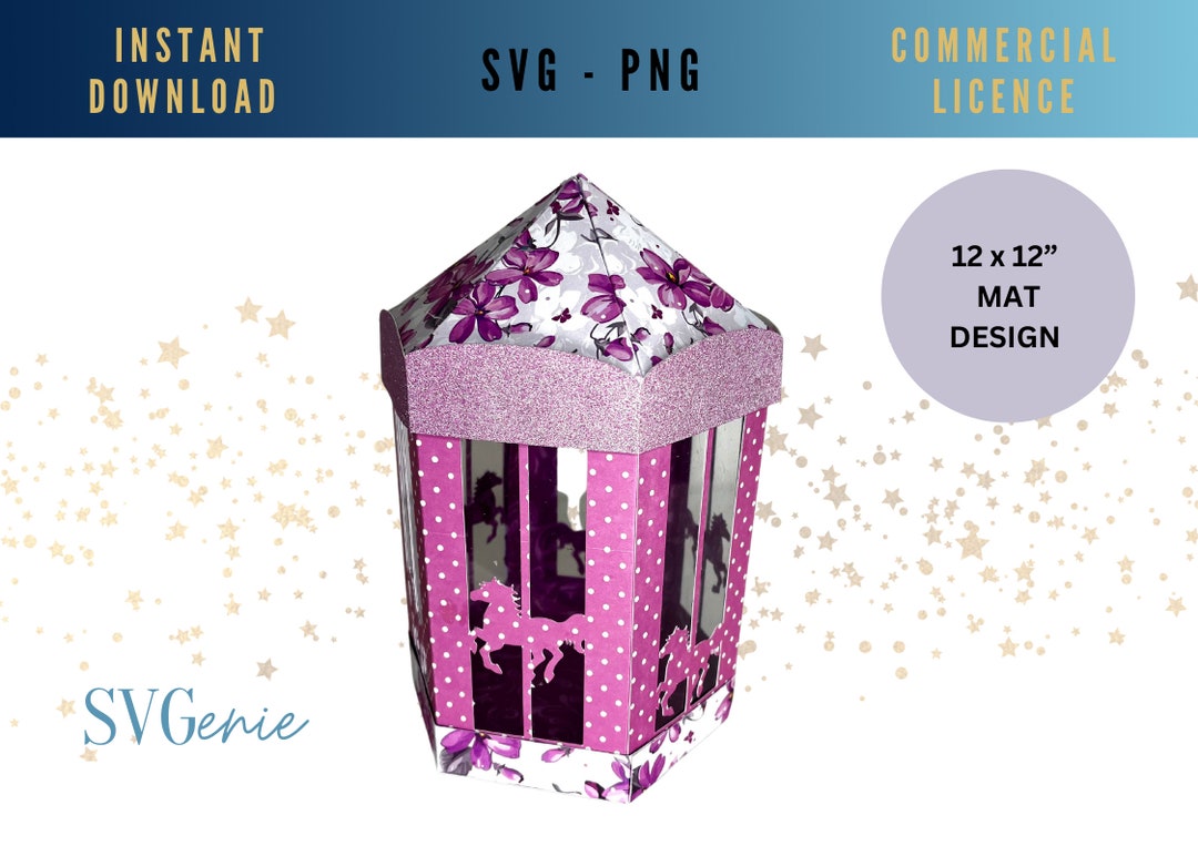 Carousel Gift Box SVG, Merry Go Round Box SVG, Childrens Gift Box Cut ...