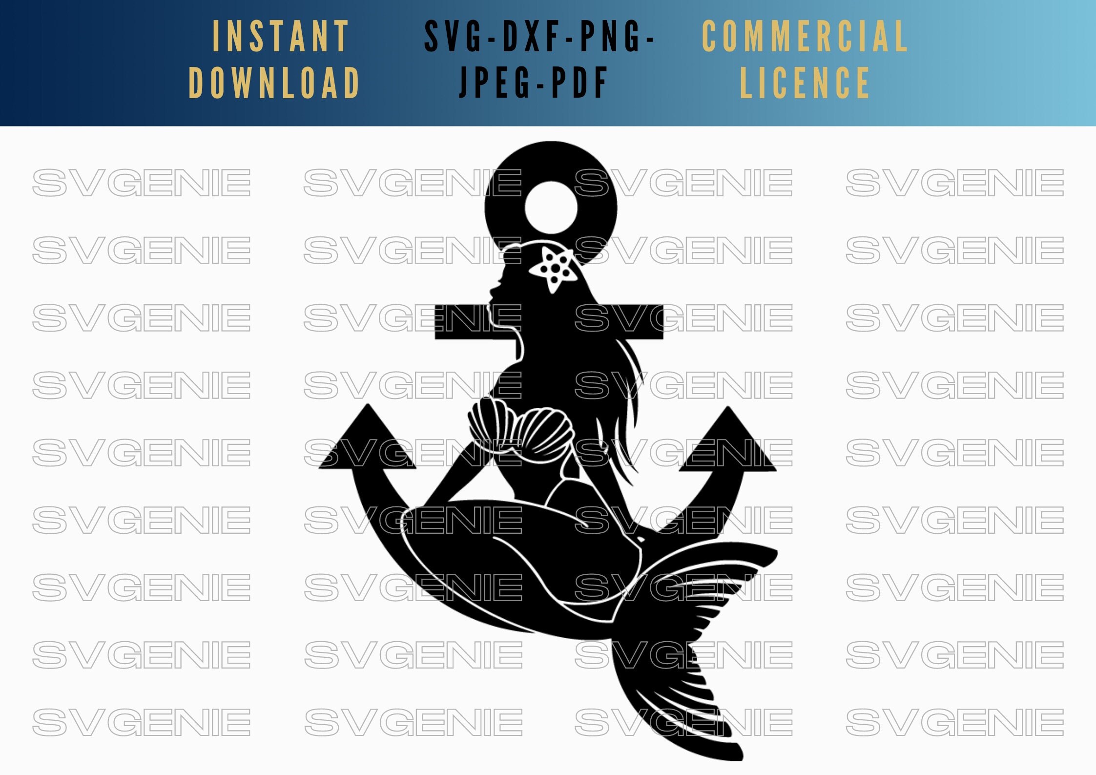Mermaid SVG Anchor DXF Starfish SVG Mermaid Tail Png - Etsy
