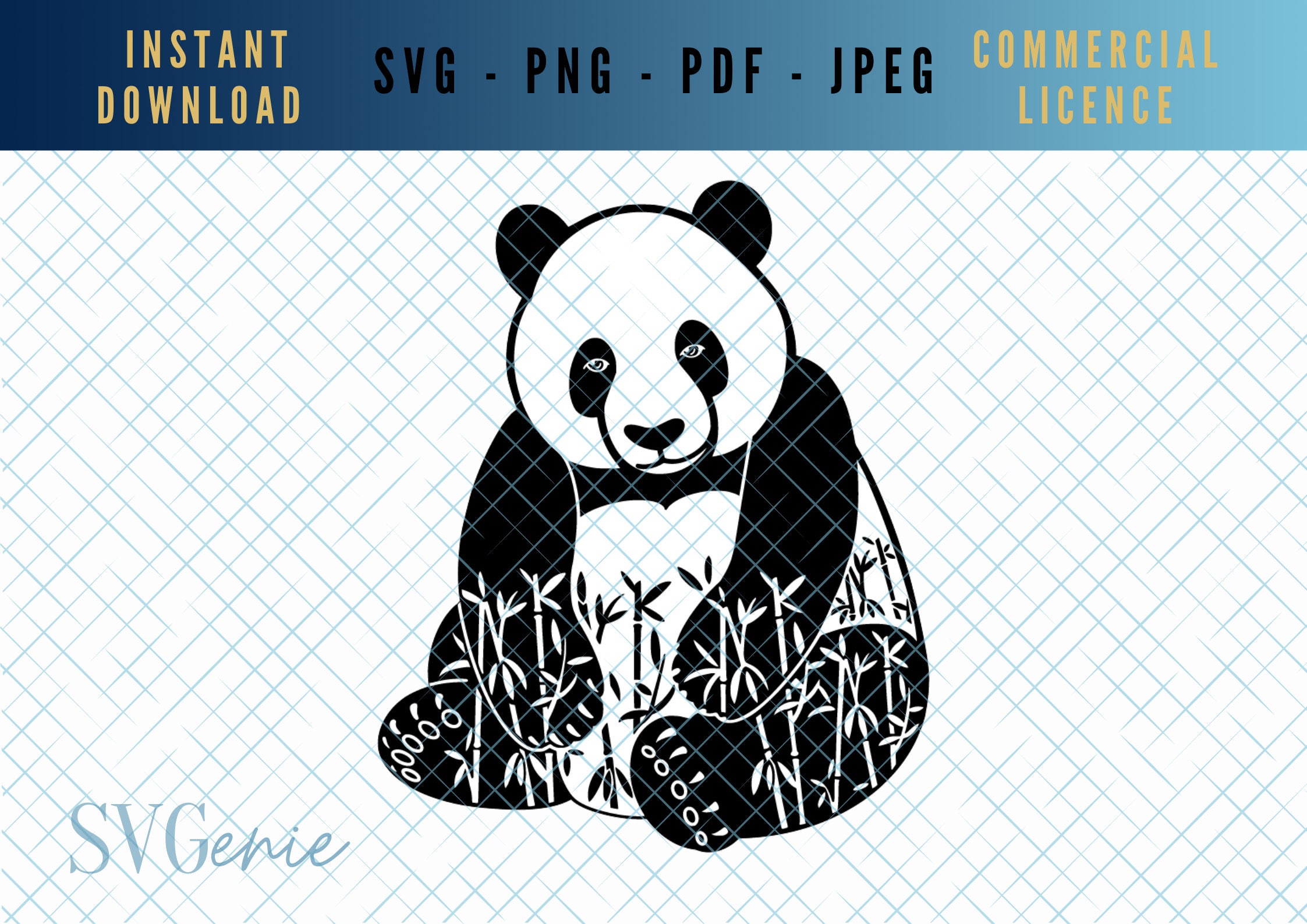 Panda SVG, Panda Bamboo SVG, Panda Zentangle, Bear SVG, Rainforest ...