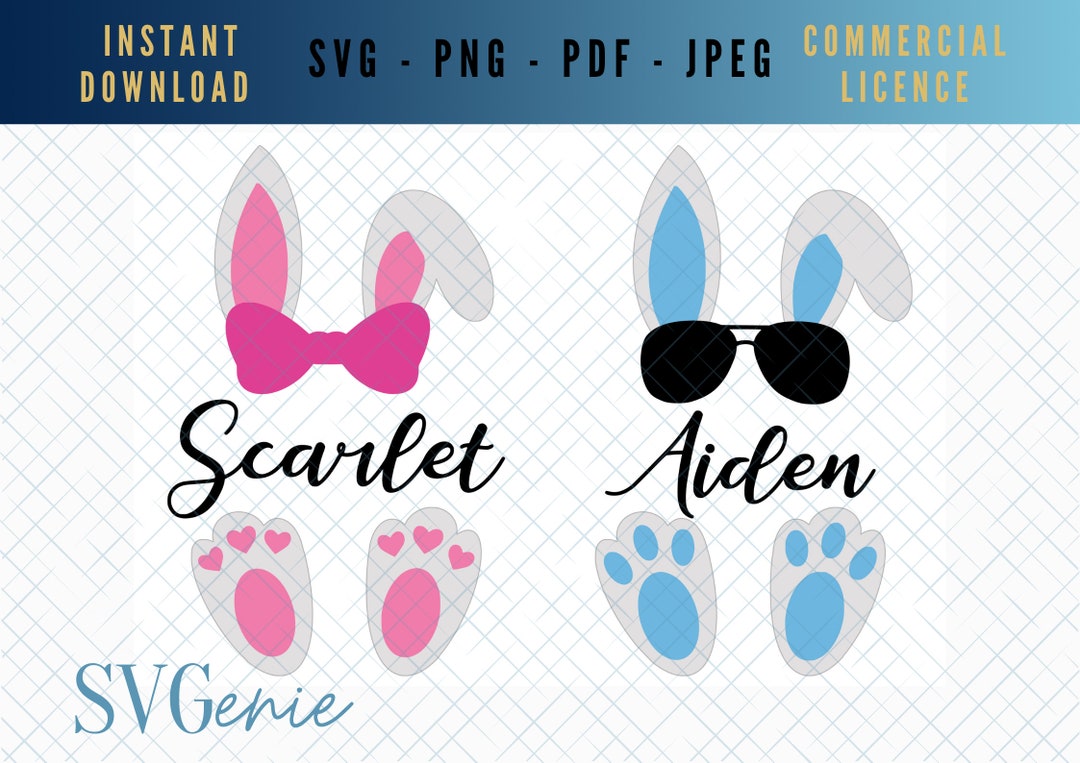 Easter Bunny SVG, Bunny Frame SVG, Bunny Name SVG, Monogram Frame Svg ...