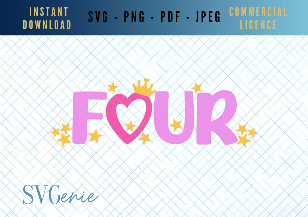 Four SVG, Fourth Birthday Svg, 4 Today Svg, Girls 4th Birthday Svg, I ...