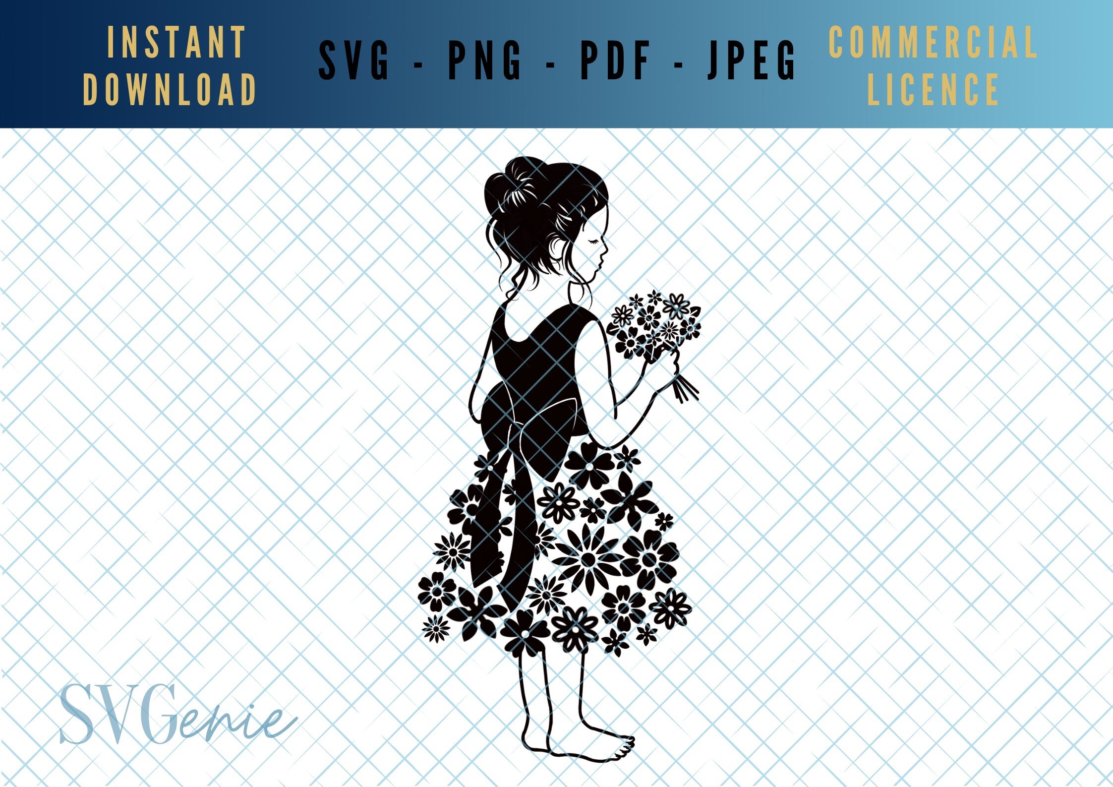 Flower Girl SVG Flowergirl Vector Little Girl Svg Flower - Etsy