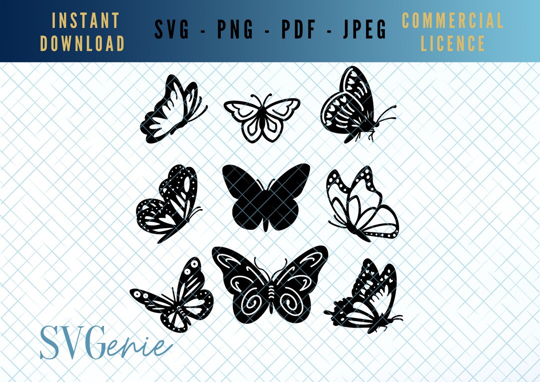 Butterfly SVG Bundle Digital Cut File PNG, Butterfly Vector, Butterfly ...