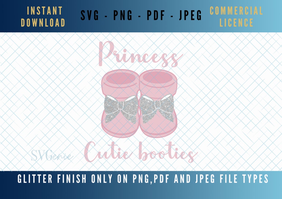 Princess Booties (svg, Png, Pdf, Jpeg Files) (digital Download) - Etsy