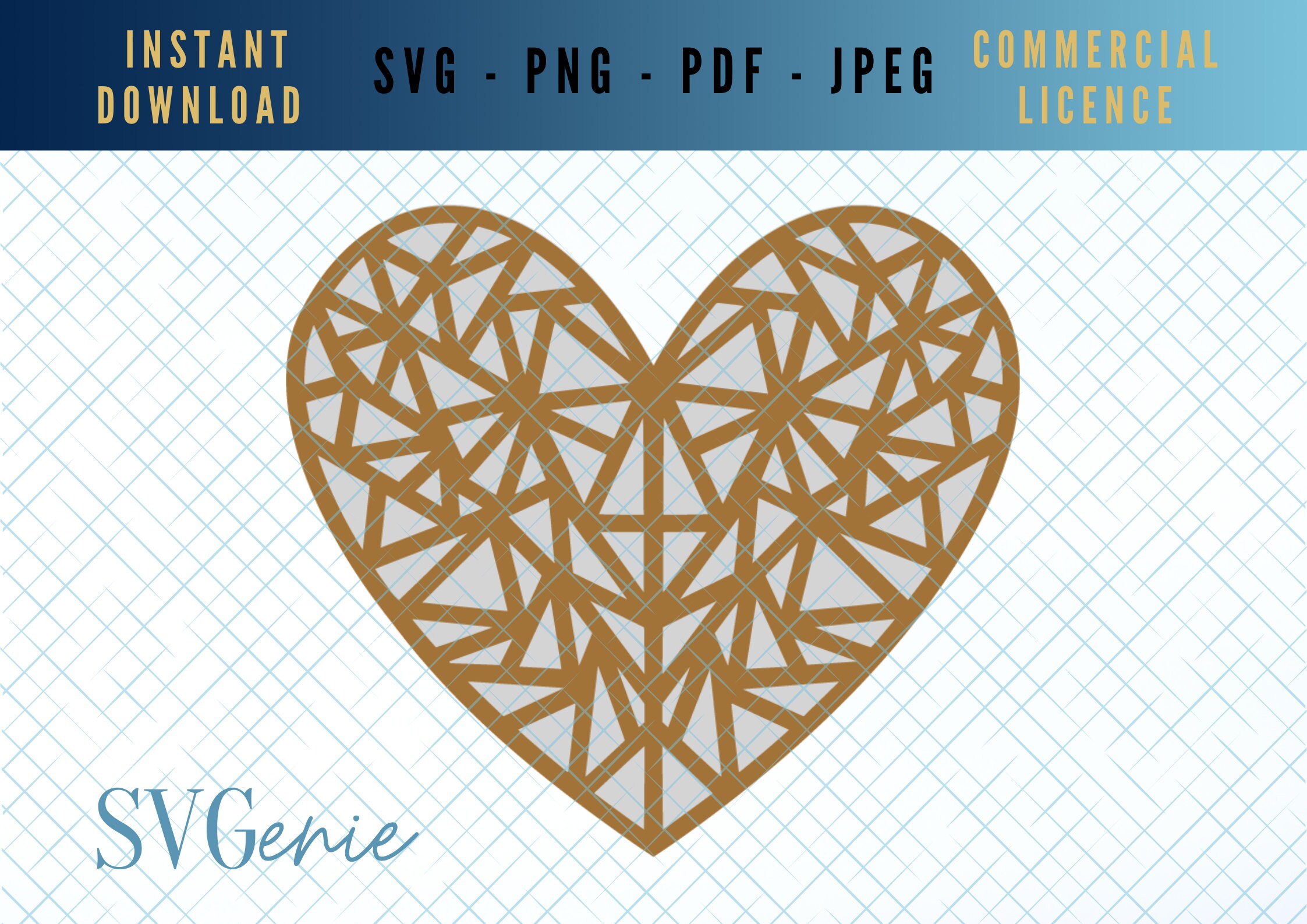 Geometric Heart SVG Layered Cut File Modern Heart Svg With - Etsy