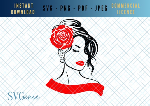 Woman SVG Lady SVG Señorita PNG Female Face Svg Woman With - Etsy UK