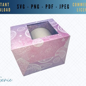 Mug Box SVG Template With Window - Mug Presentation Box With Mug ...