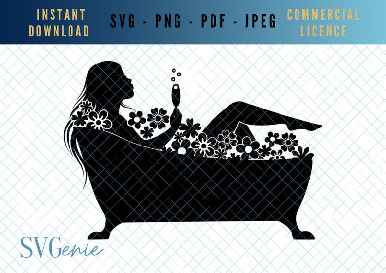 Bubble Bath SVG Woman in Bathtub SVG Spa Day SVG Soak Png - Etsy