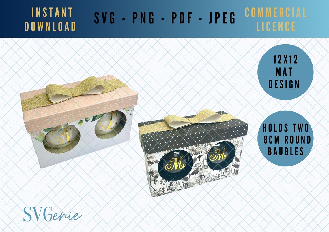 Double Bauble Box SVG Box Template for Two Baubles Double - Etsy