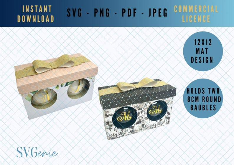 Double Bauble Box SVG Box Template for Two Baubles Double - Etsy