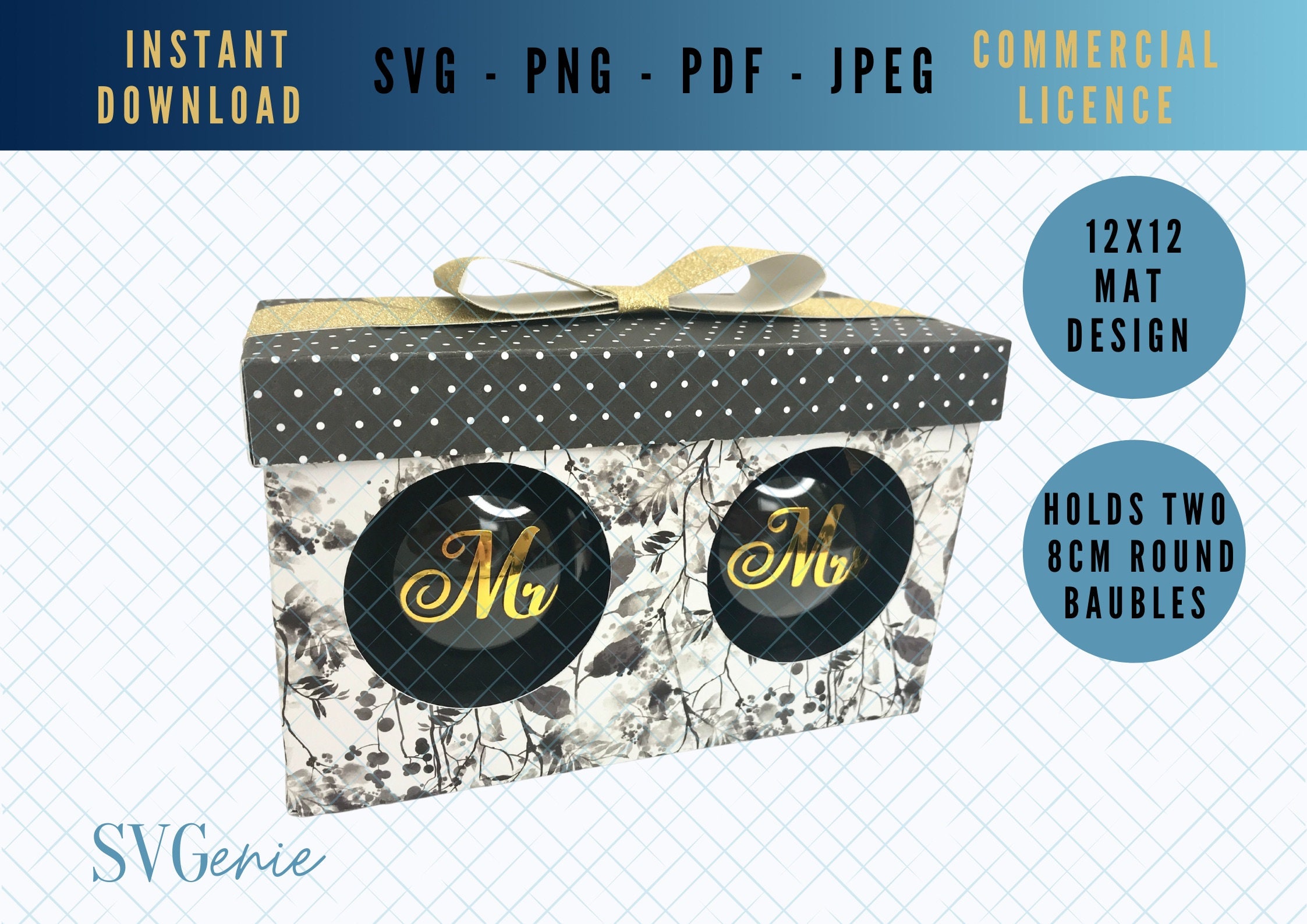 Double Bauble Box SVG Template, 8cm Baubles (digital Download) - Etsy