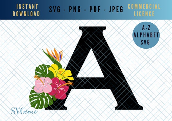 Alphabet SVG Monogram SVG Tropical Font Svg Summer Monogram - Etsy