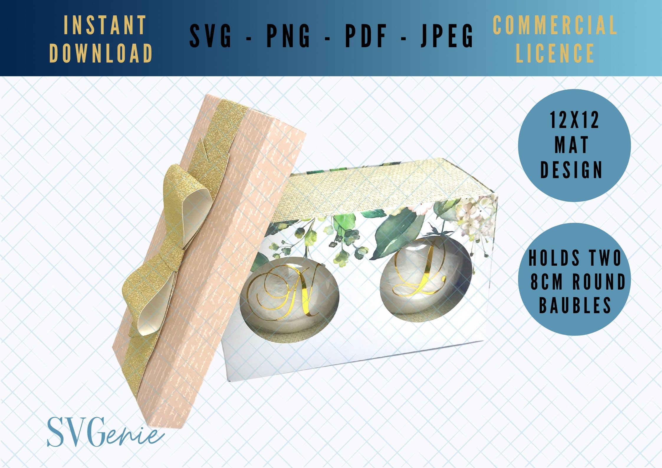 Double Bauble Box SVG Box Template for Two Baubles Double - Etsy